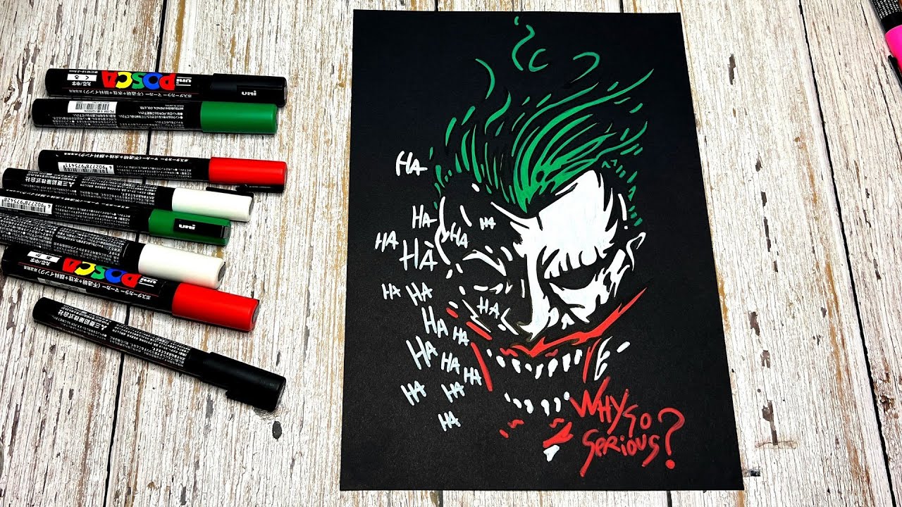 Joker Suicide Squad Drawing with Posca Markers! - YouTube