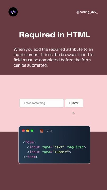 The required attribute in HTML 🤯🤯🤯 #webdevelopment #html5 #frontenddeveloper - YouTube