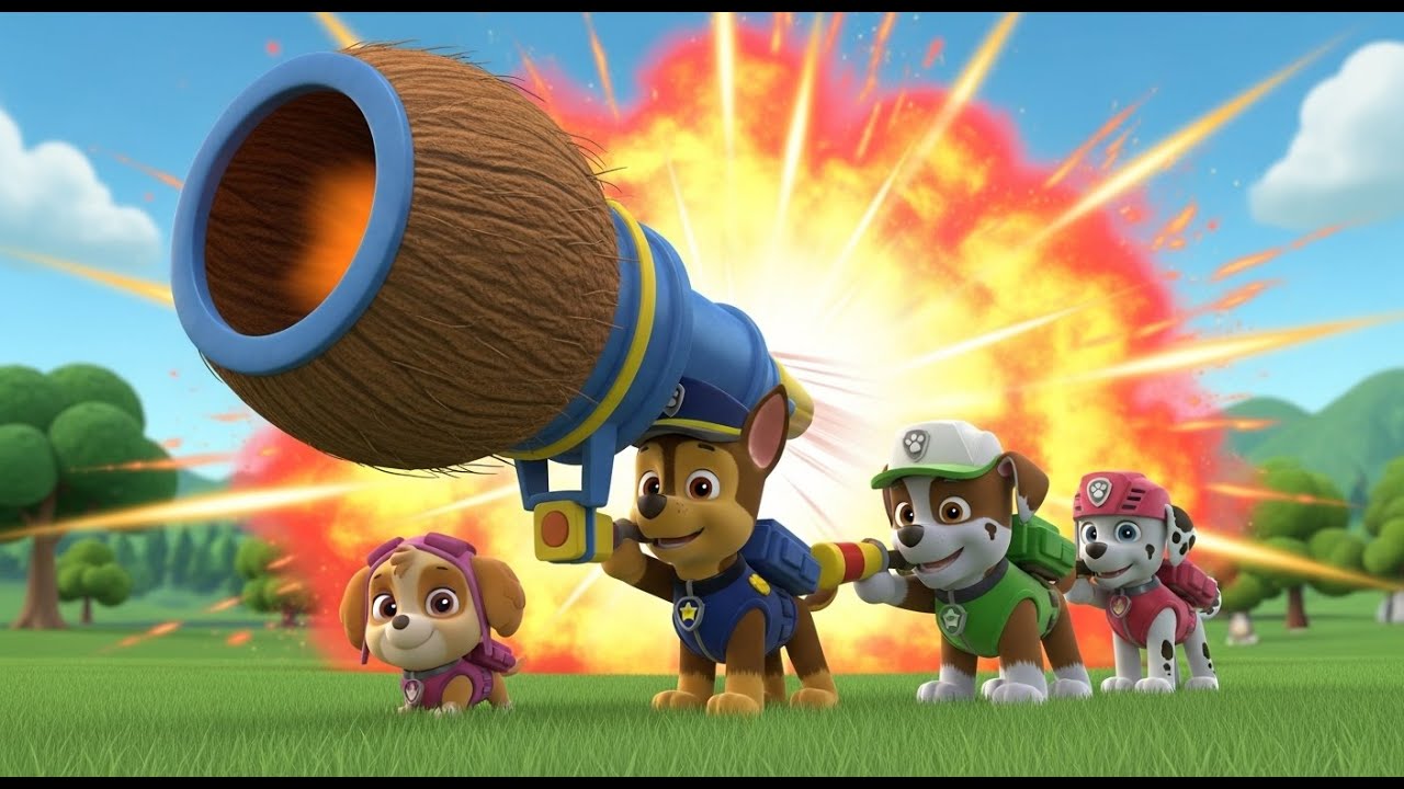 🌴 Paw Patrol’s Coconut Cannon Adventure! | 3D Cartoon Fun for Kids ...