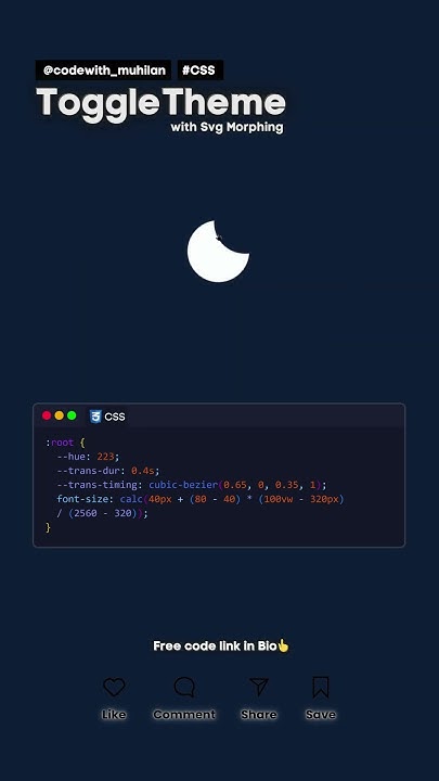 Toggle Theme with Svg Morph #css #coding #Theme #Website # ...