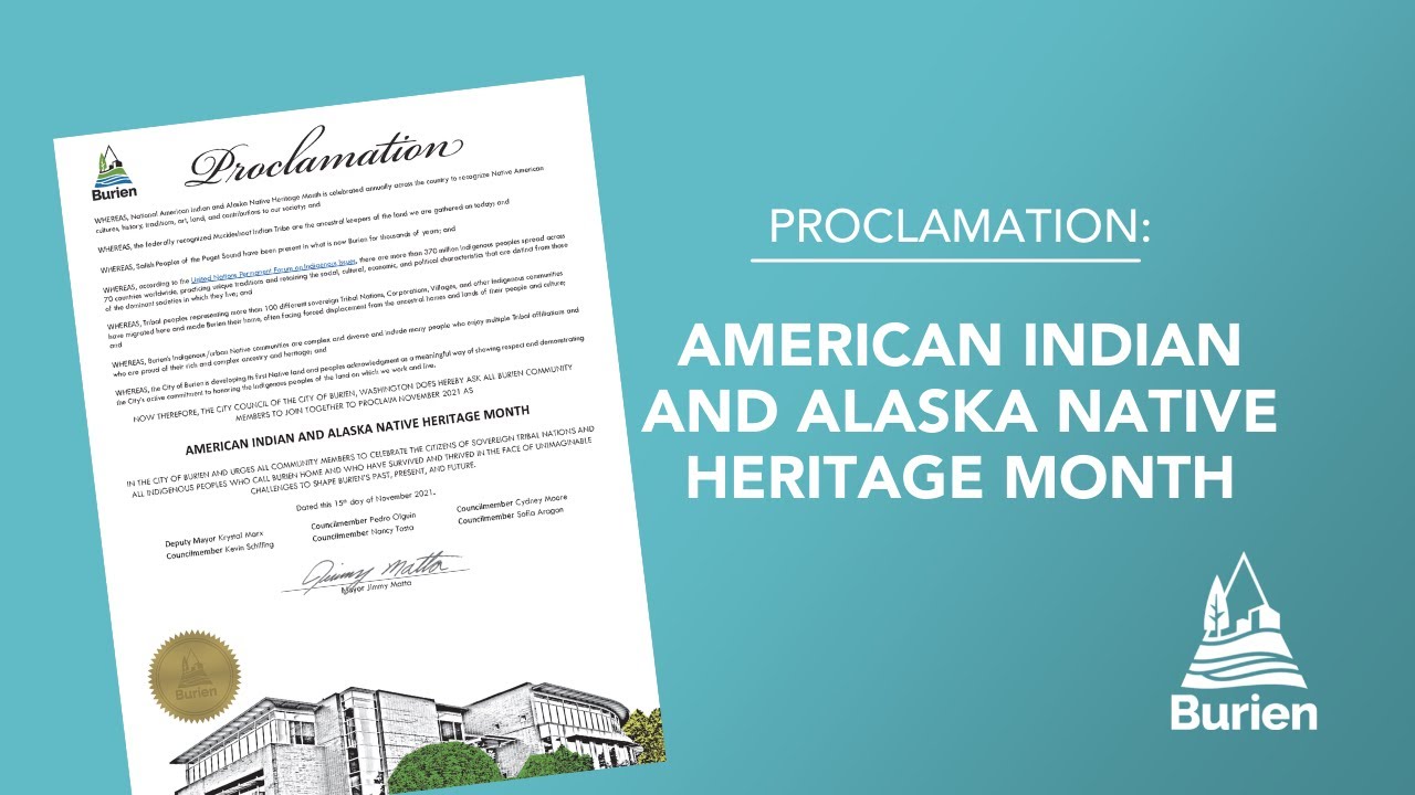 American Indian and Alaska Native Heritage Month Proclamation, November ...