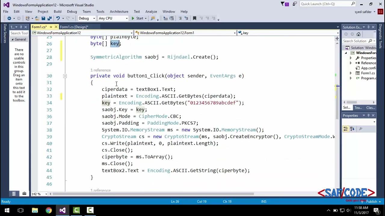 Windows Form - Cryptography Encryption and Decryption in C# HindiUrdu ...