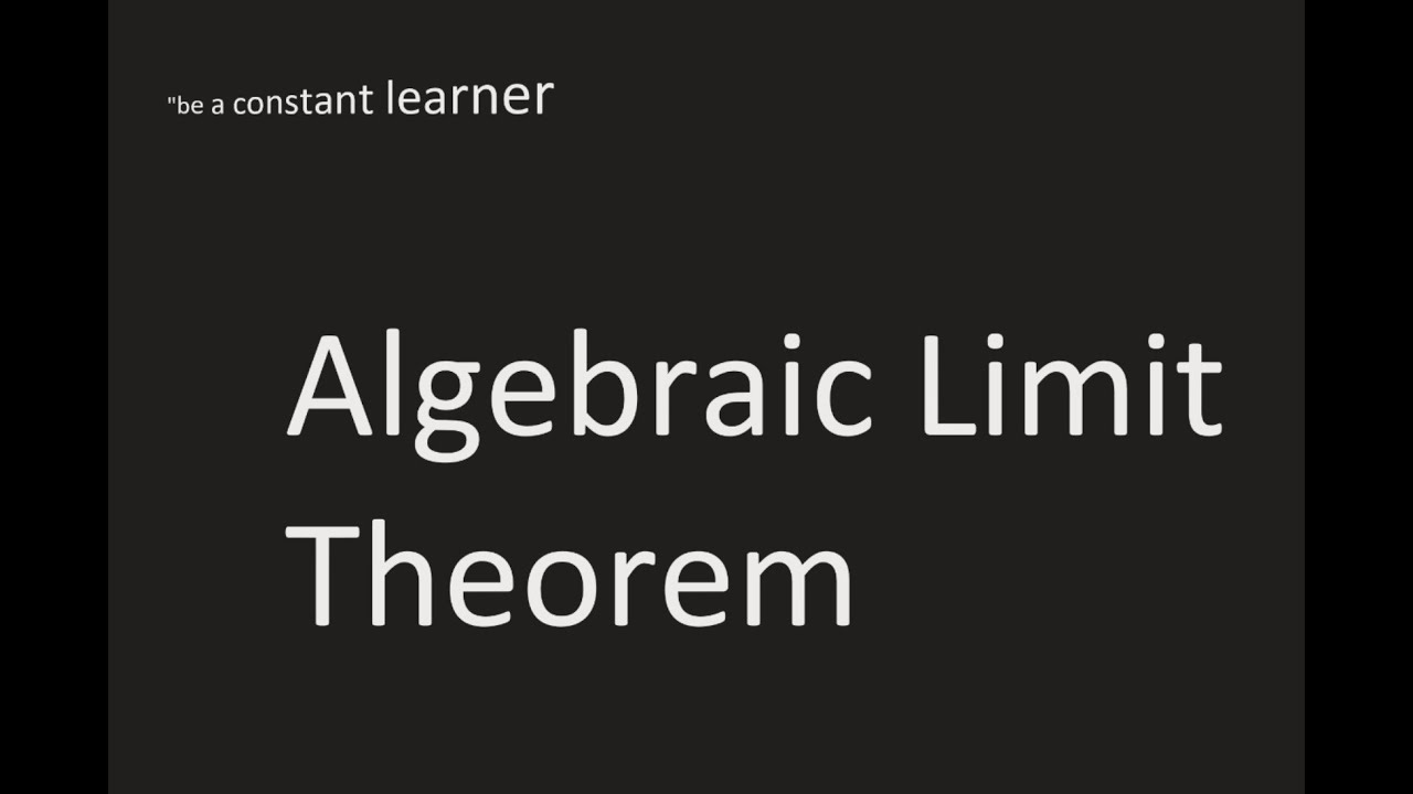 Algebraic Limit Theorem Real Analysis Youtube
