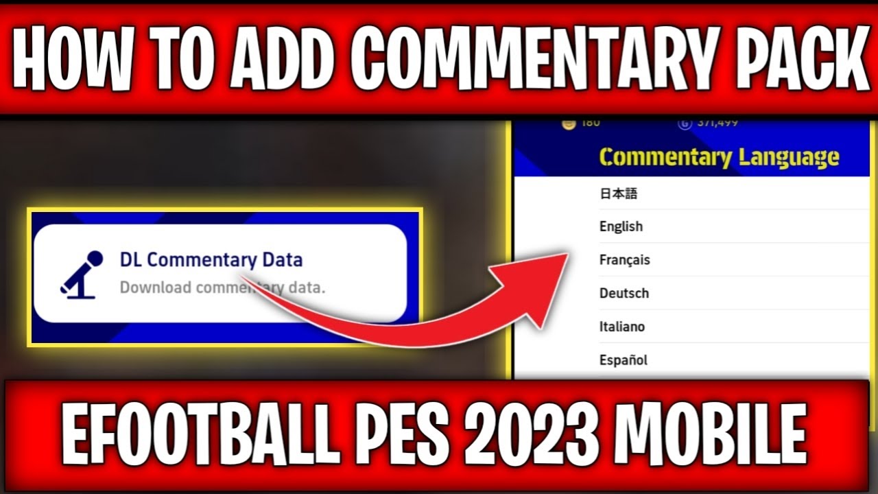 How To Add Commentary In efootball Pes 2023 Mobile | Easy Way To ...