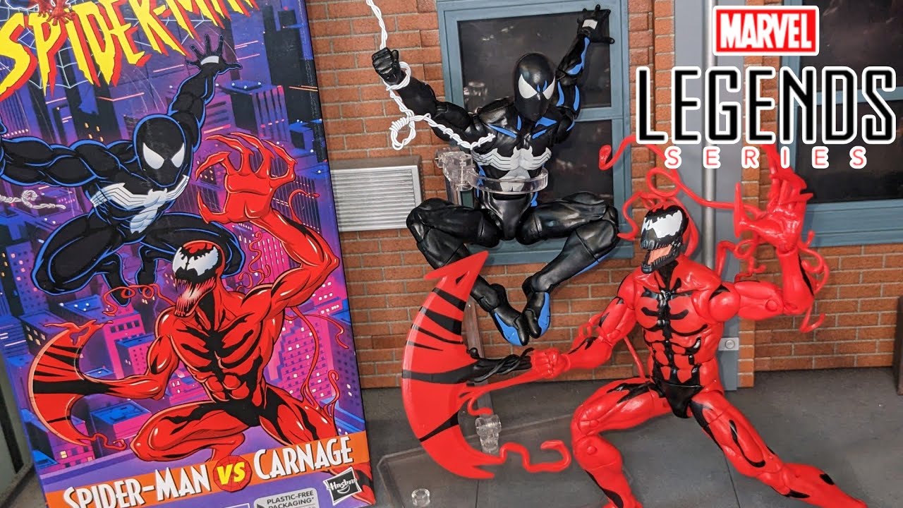 Marvel Legends Animated Symbiote Spider-Man VS Carnage Cel Shaded VHS 2 ...