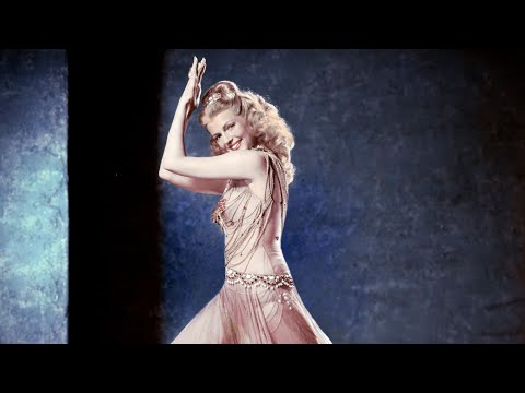 Rita Hayworth and Arthur Franz in a costume test for Salome (No Sound)