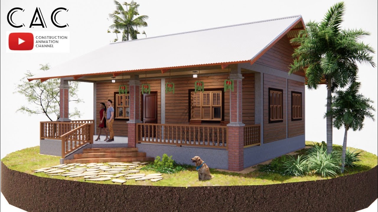 Simple Farmhouse | Tropical House | 8x9m | 2 Bedroom - YouTube