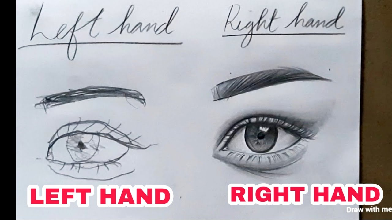 Drawing with my left hand vs right hand 🌌 - YouTube