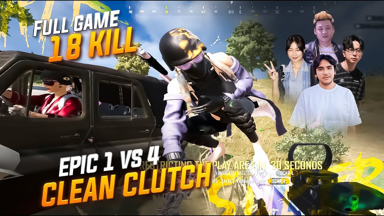 FULL GAME 18 KILL EPIC CLEAN CLUTCH 1 VS 4 !! #pubg - YouTube