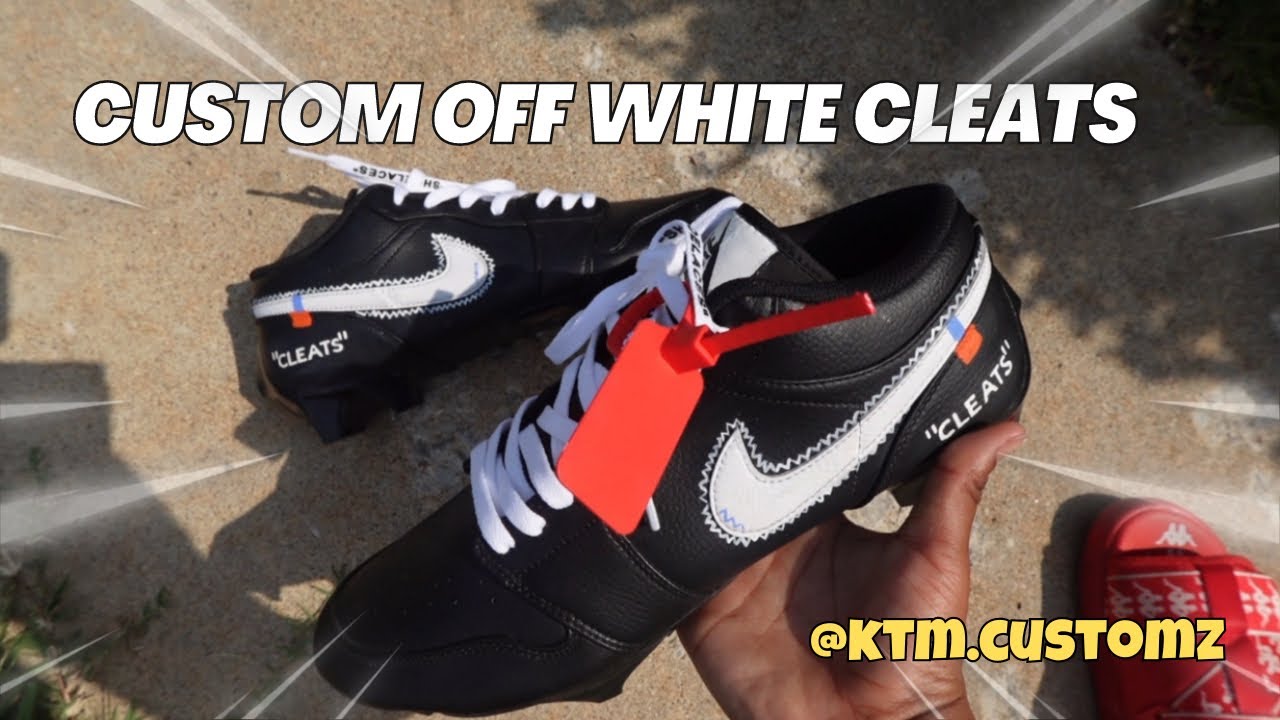 Customizing Off White Jordan 1 Football Cleats - YouTube