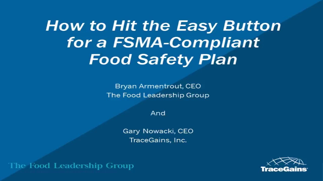 Hit the Easy Button for a FSMA Compliant Food Safety Plan - YouTube