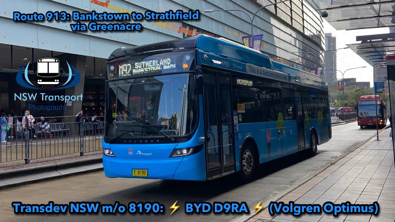 Transdev NSW m/o 8190 - BYD D9RA (Volgren Optimus) - YouTube