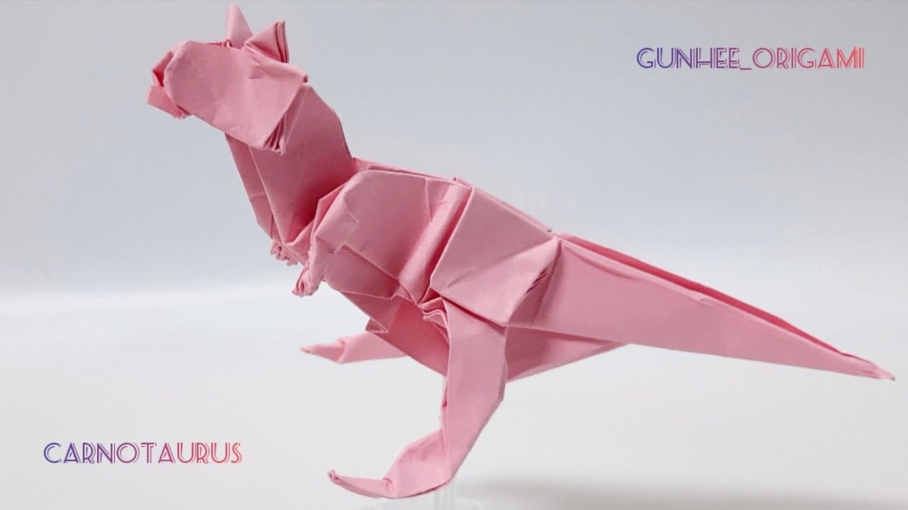 Origami Carnotaurus by Satoshi Kamiya | Dinosaurs @GunheeOrigami - YouTube