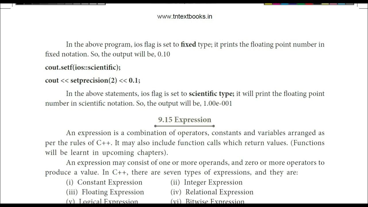 CLASS 11 COMPUTER SCIENCE CHAPTER-9 (PART 10 REFERENCE, ENDL, SETW, SETPRECISION) IN TAMIL - YouTube