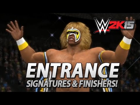 WWE 2K15: Ultimate Warrior Entrance, Signatures & Finishers - YouTube