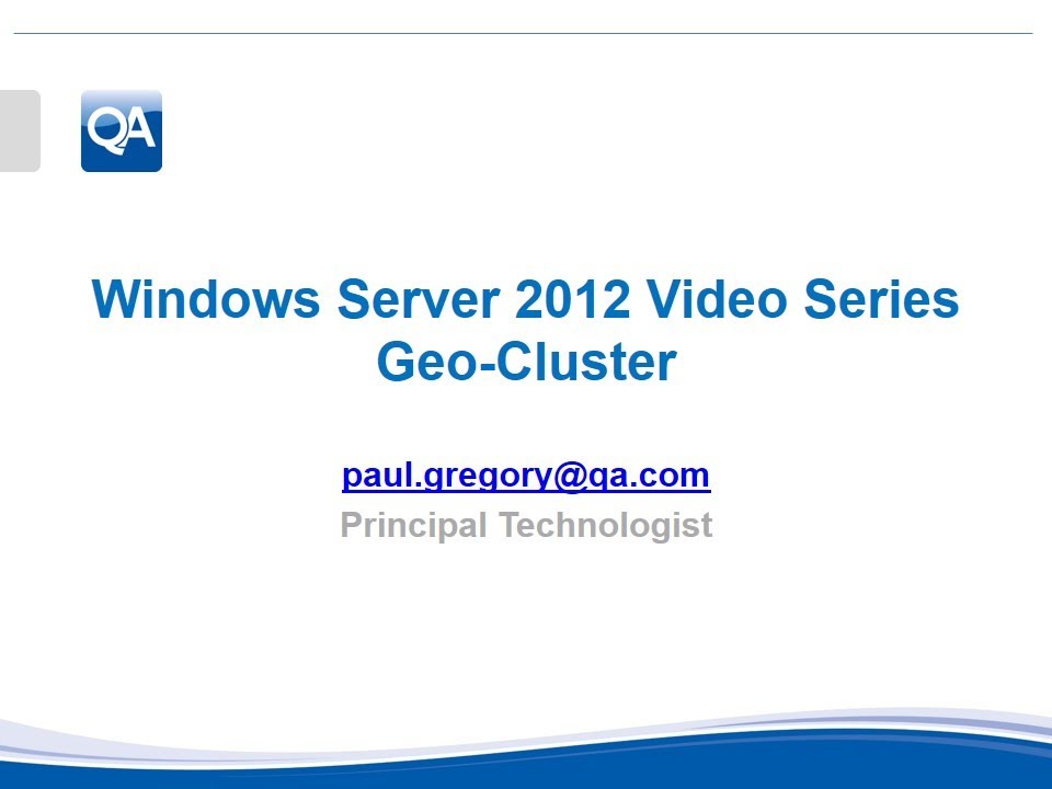 Windows Server 2012 Geo-Cluster - YouTube