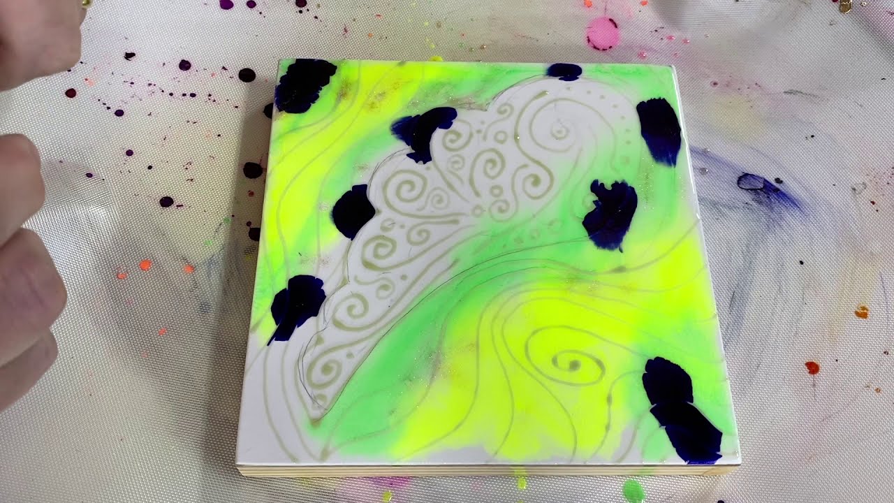 Blue Wing Inspiration Alcohol Inks with Masking Fluid | 548 - YouTube