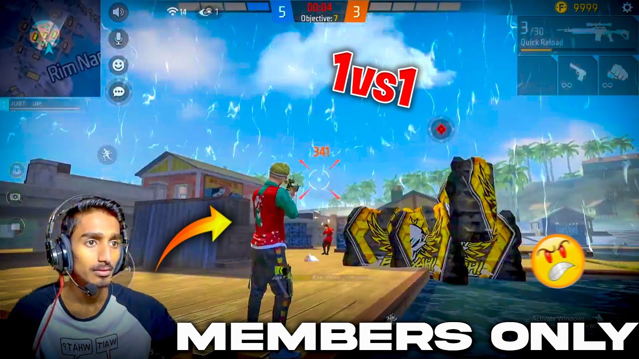 1 vs 1 Free Fire Custom Live With Loyal Members #1 @JustJPLive - YouTube