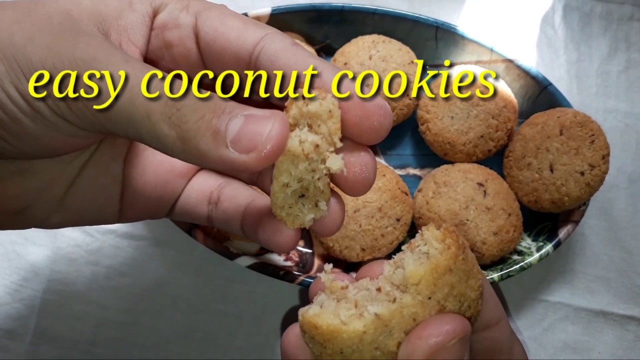 Easy coconut cookies | Healthy coconut cookies | Macaroon biscuits ...