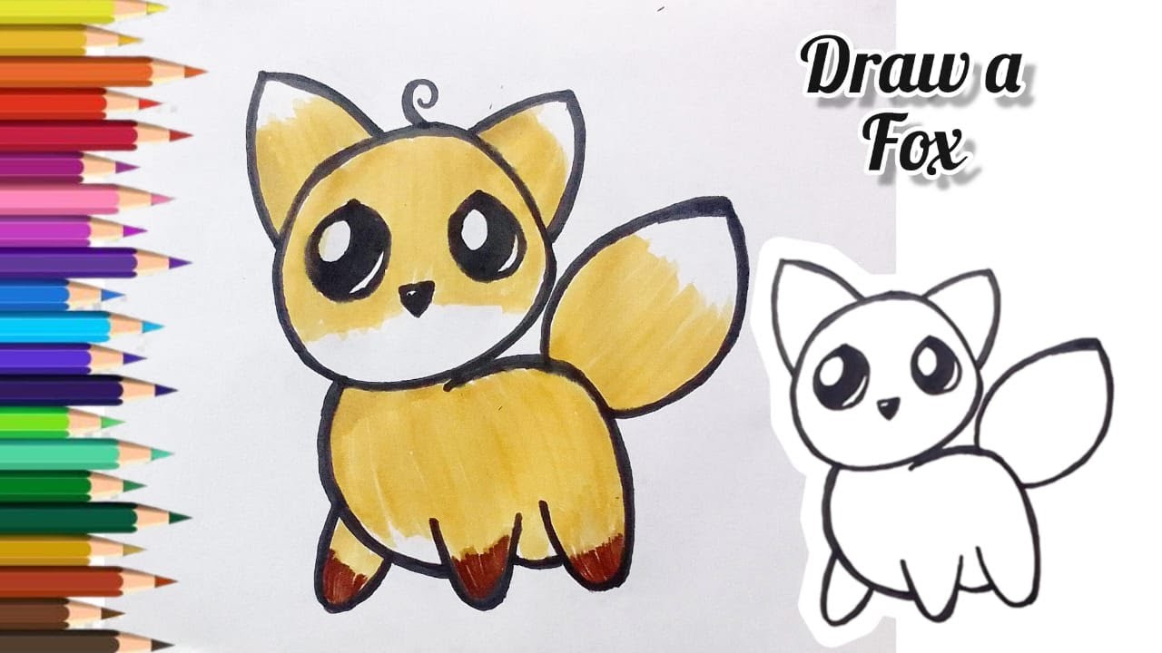 How to draw cute fox 🦊#drawing #drawingforkids - YouTube