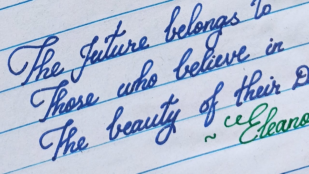 Perfect good hand writing skills and techniques - YouTube