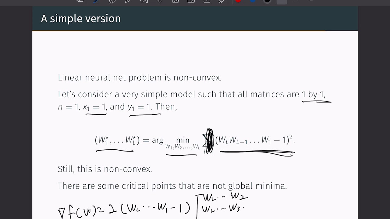 linear neural net and non convex optimization - YouTube