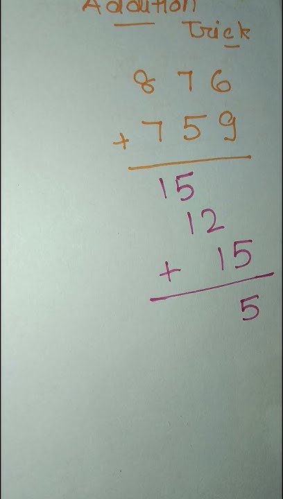 Maths addition trick - YouTube