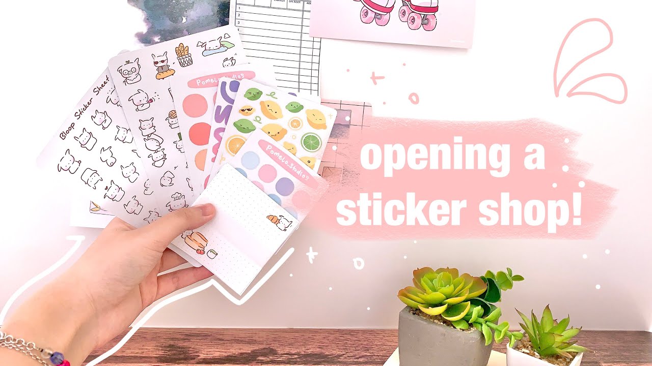 studio vlog #01 | setting up our sticker shop + packing first orders ...