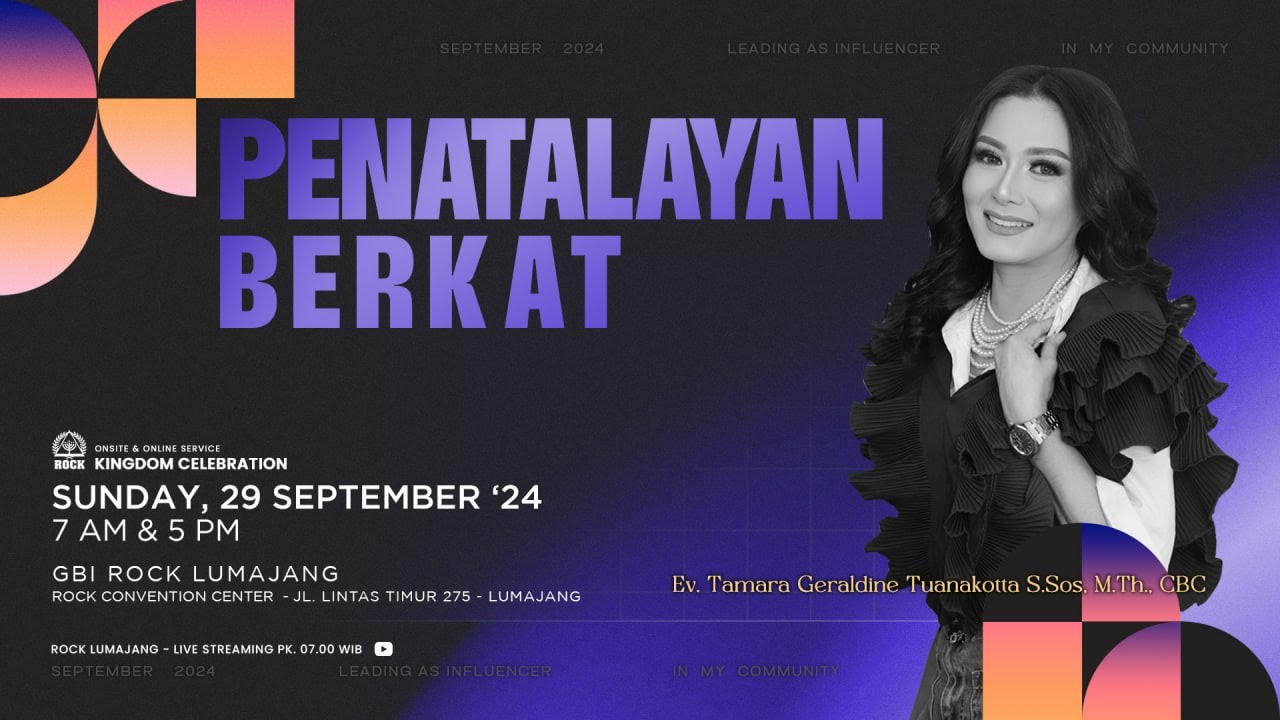 Penatalayan Berkat - Ev. Tamara Geraldine | Kingdom Celebration - Sunday, 29 September 2024 ...