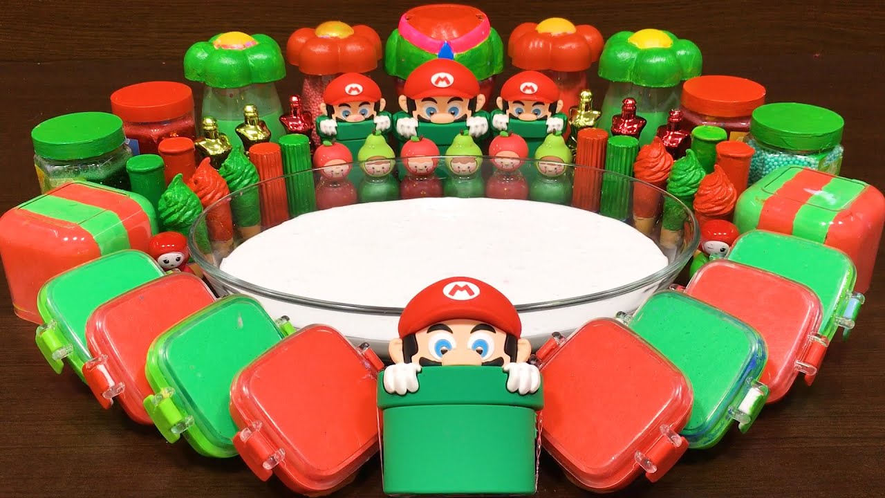 MARIO SLIME ! Mixing Random Things into GLOSSY Slime ! Satisfying Slime ...