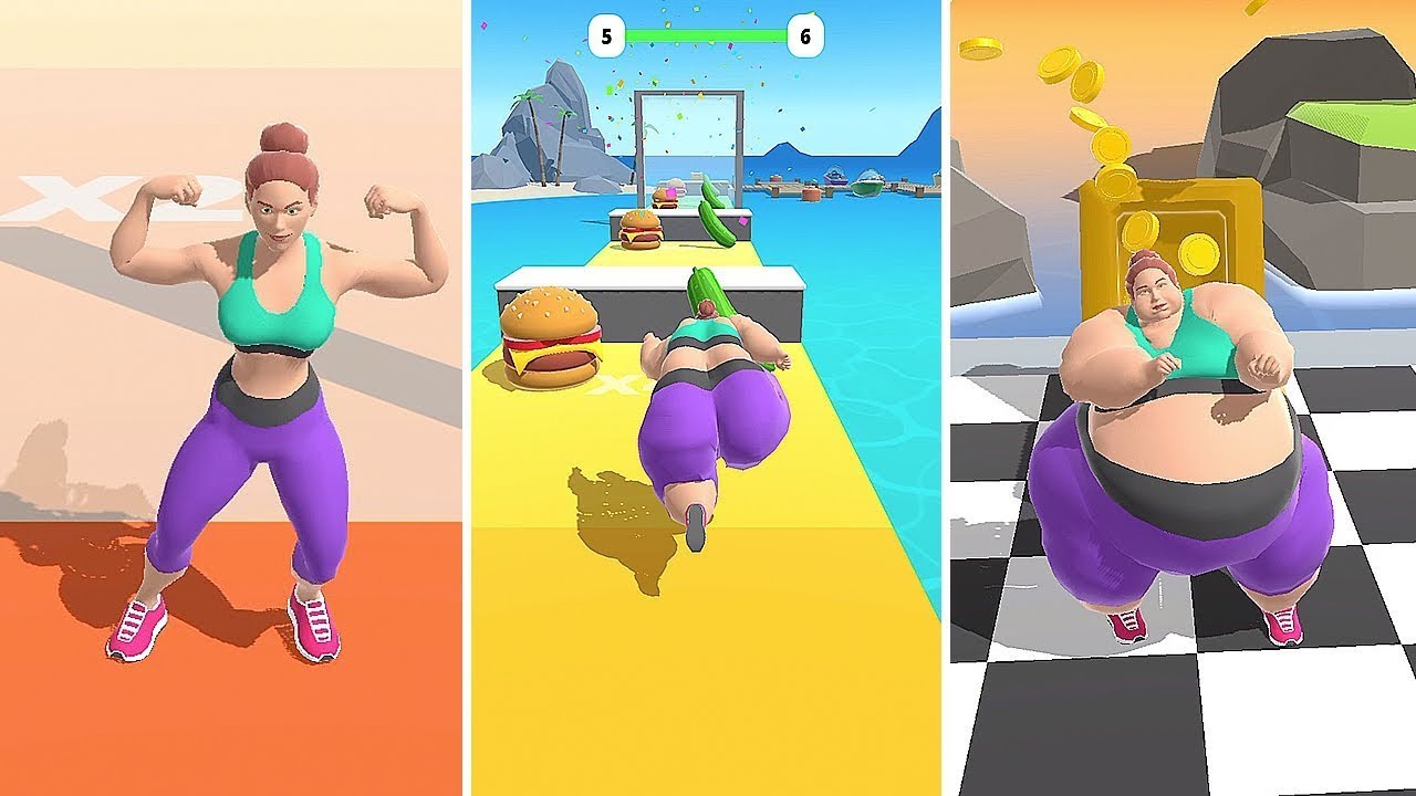 Fat 2 Fit 🌭🤷‍♀️🍆 All Levels Walkthrough Mobile Gameplay iOS,Android ...