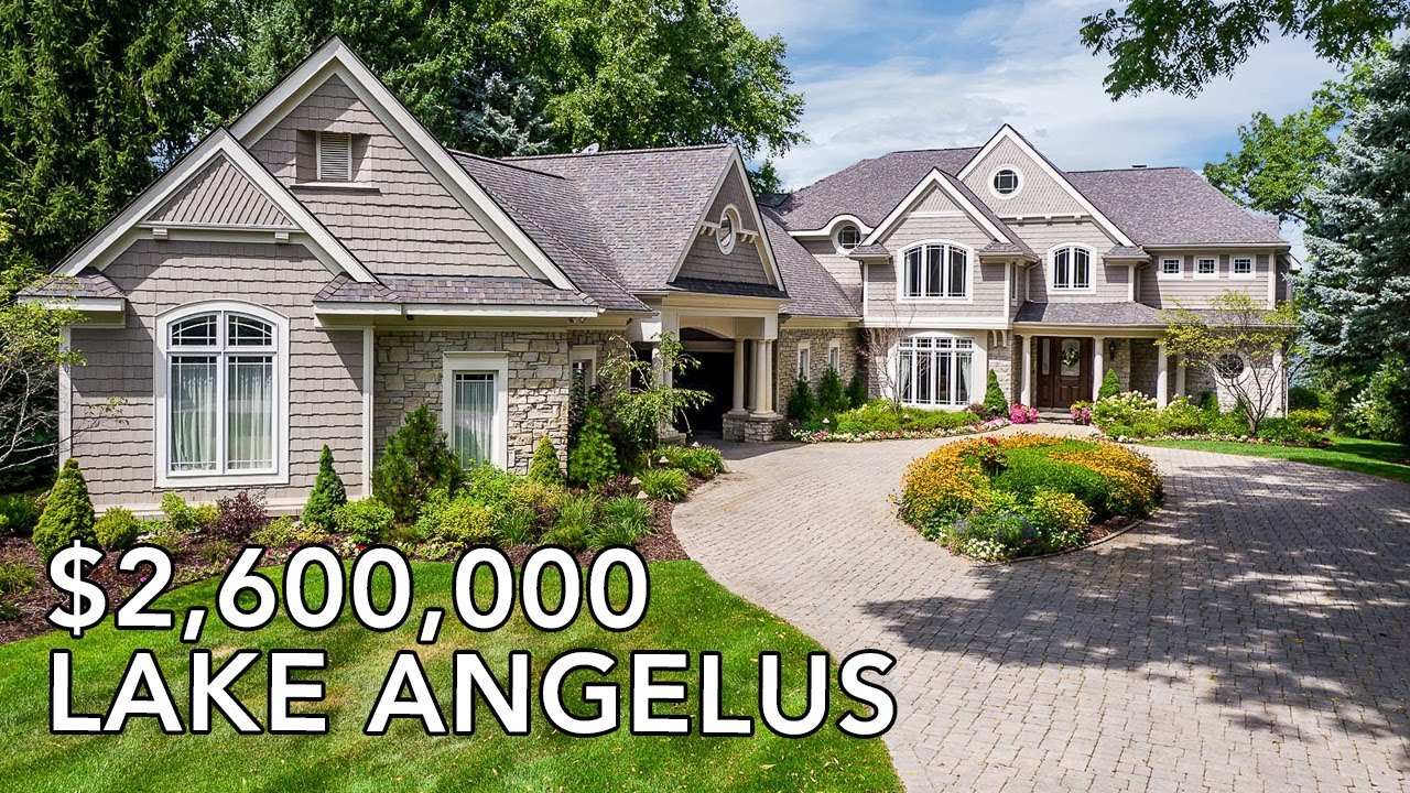 2.6M Luxury Lakefront Home in Lake Angelus | Michigan Real Estate - YouTube