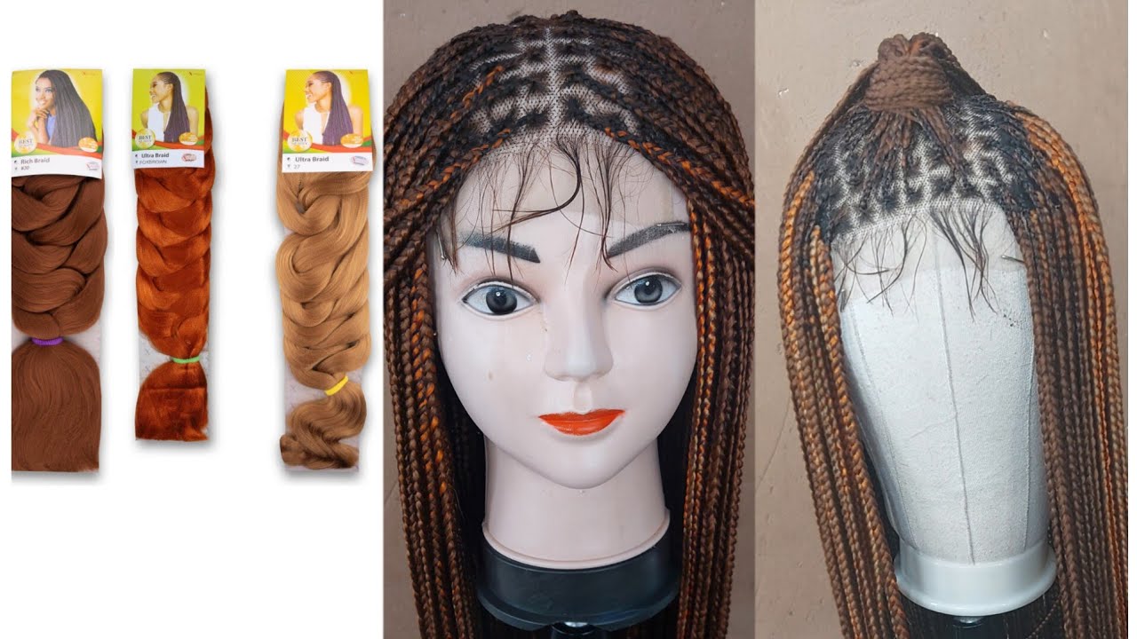 How:comment Faire Une Perruque( knotless brais)Avec meche x-pression ...