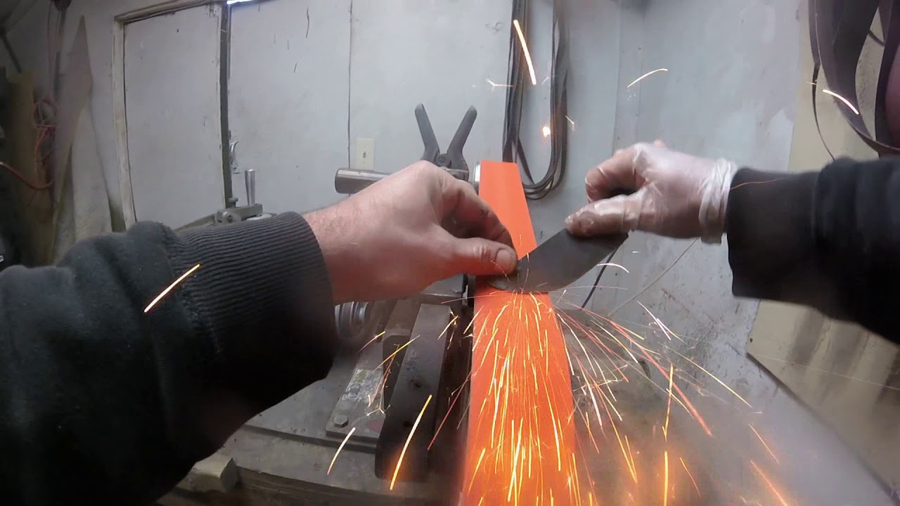 Making a Knife From Start to Finish Part II - Bevel Grinding! Hollow ...