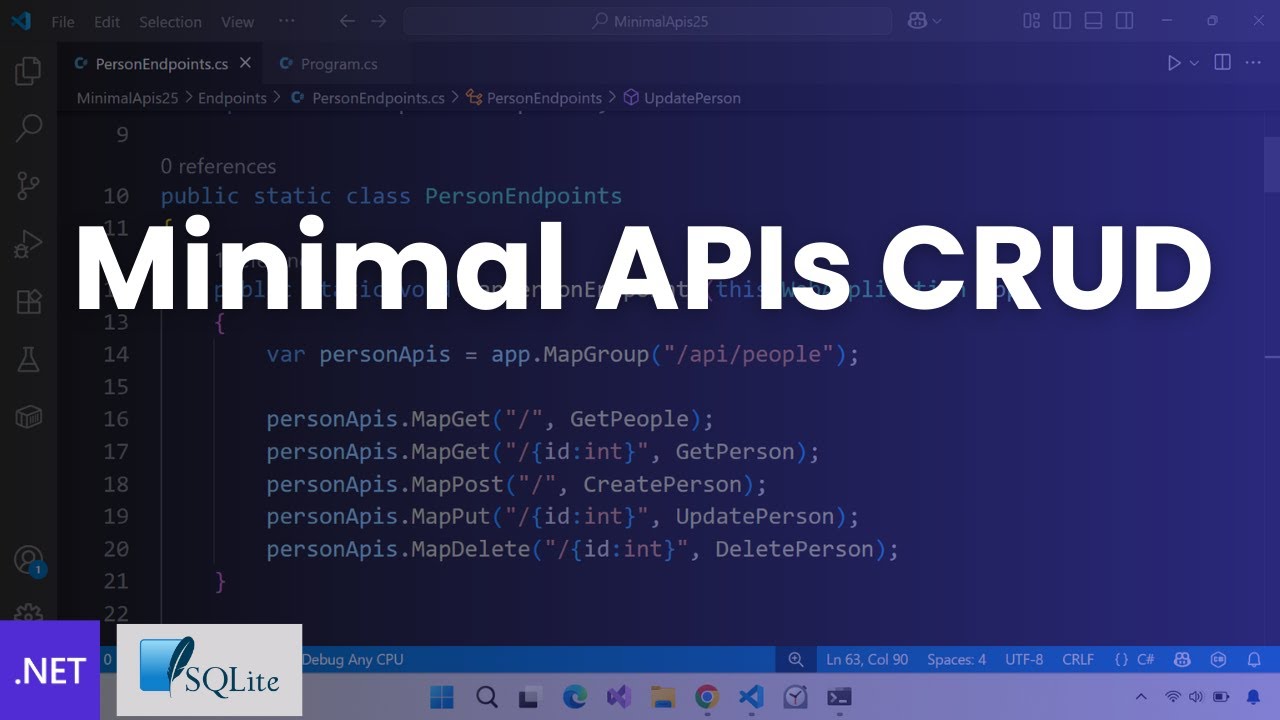 Minimal APIs CRUD with .NET 9, EF Core and SQLite - YouTube