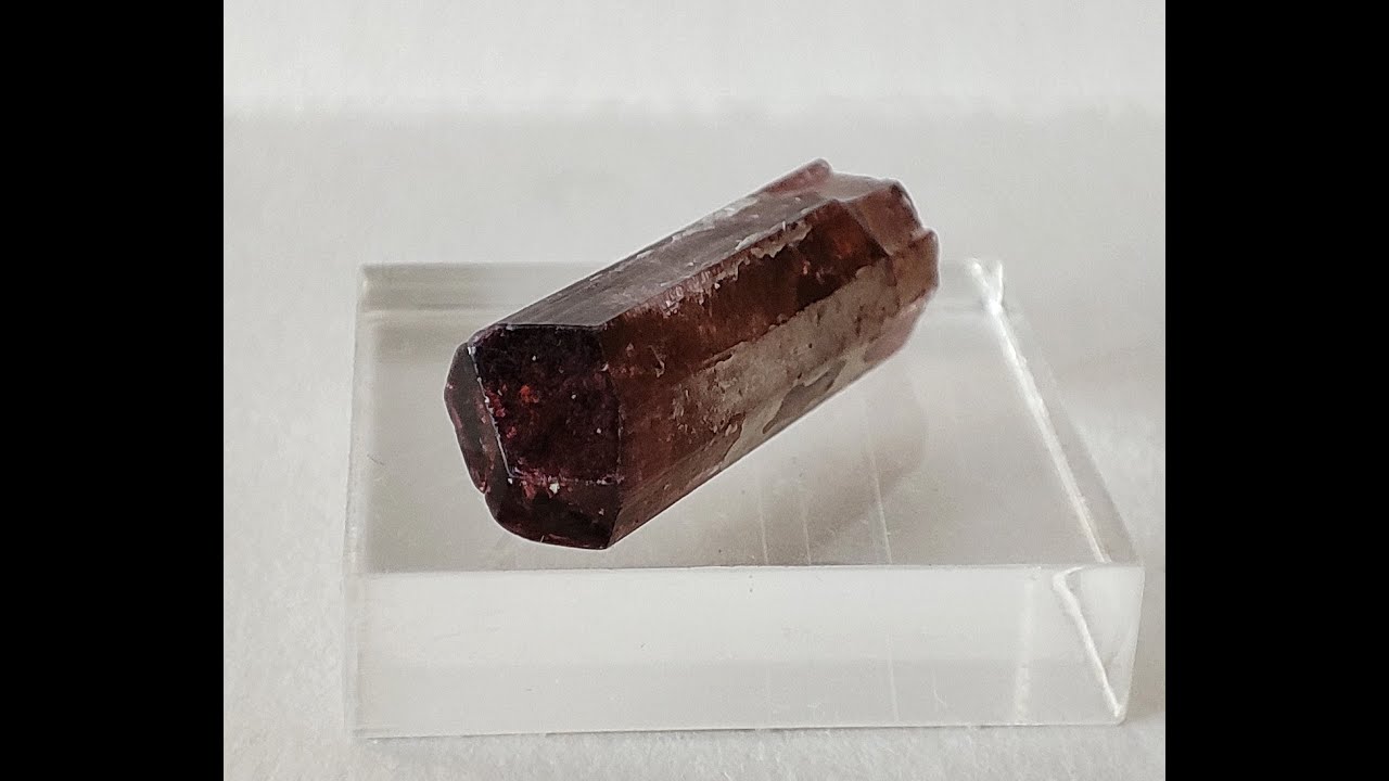 Tourmaline crystal with natural termination 2 - YouTube