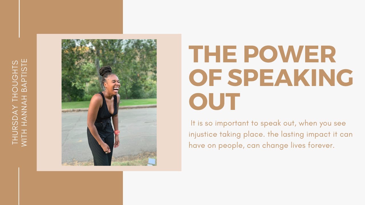 Thursday Thoughts- The power of speaking up - YouTube
