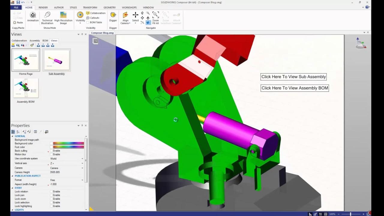 SOLIDWORKS Composer Linked Views - YouTube