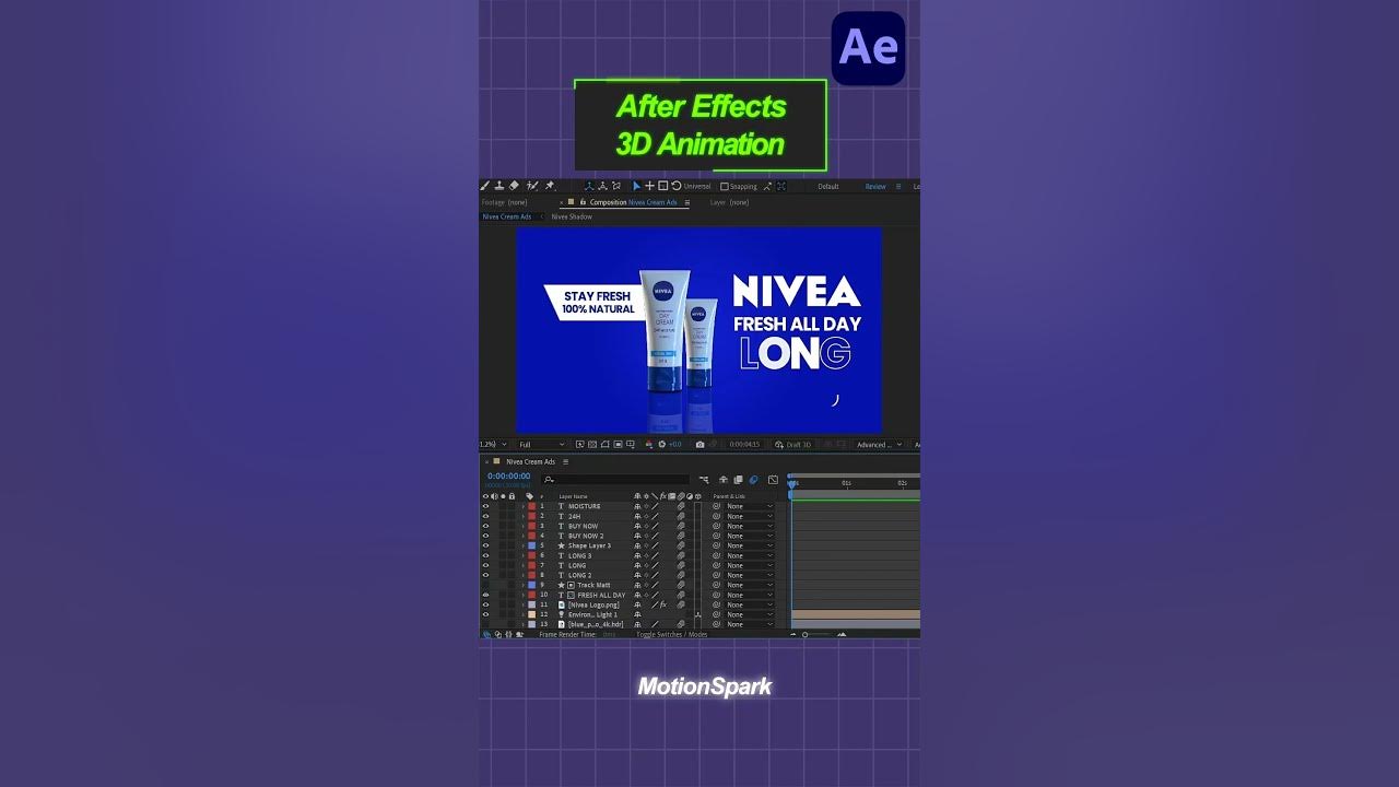 How to Create 3d Product Advertisement After Effects Tutorial-No Plugin #aftereffects # ...