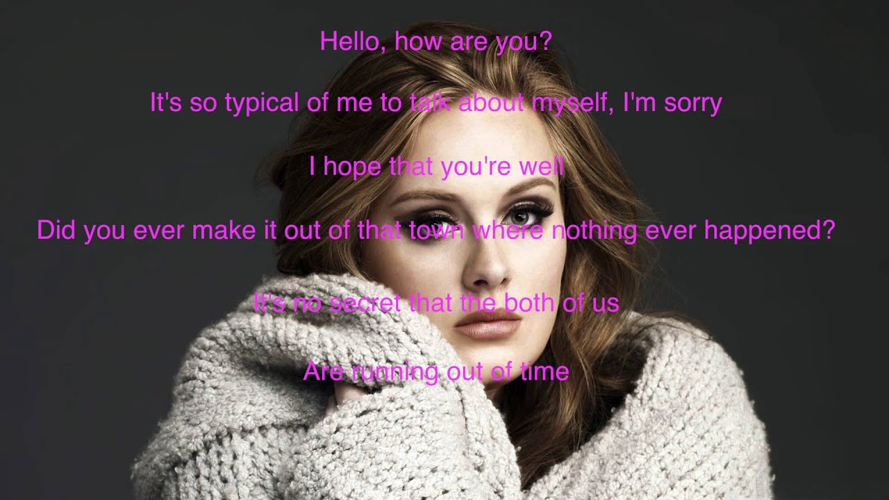 Hello Adele Song Official Lyrics Video - YouTube
