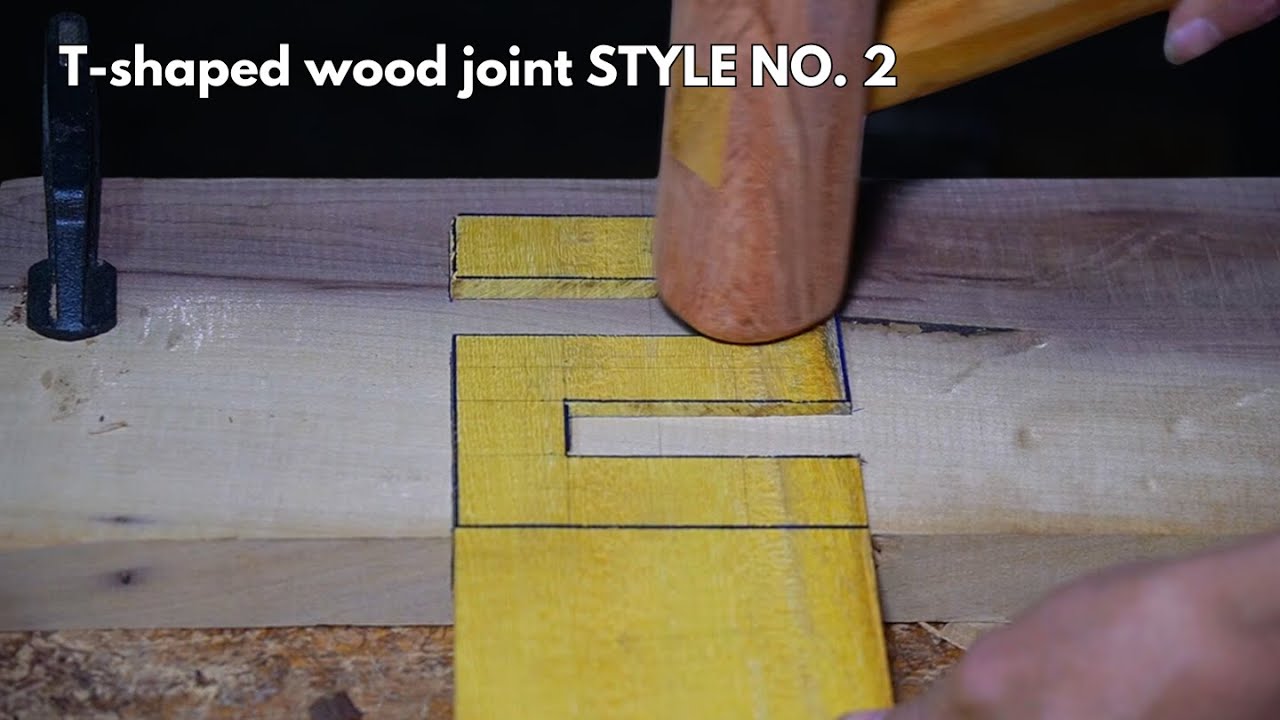 T-shaped wood joint STYLE NO. 2 - YouTube