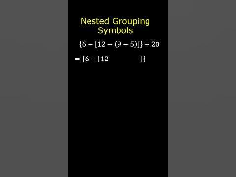 Nested Grouping Symbols | Algebra #shorts #mathvidecentral #maths - YouTube