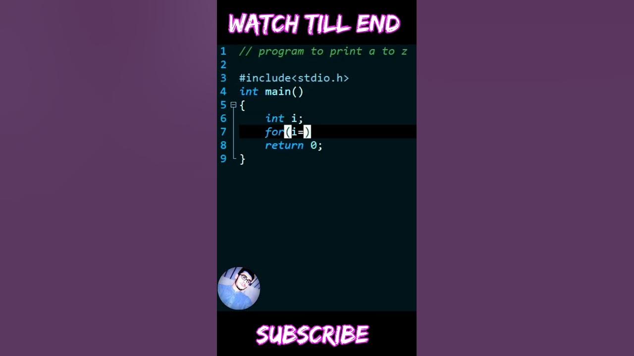 C Programming Print A To Z Coding With Sohail Coding Programmer Programming Shorts Youtube