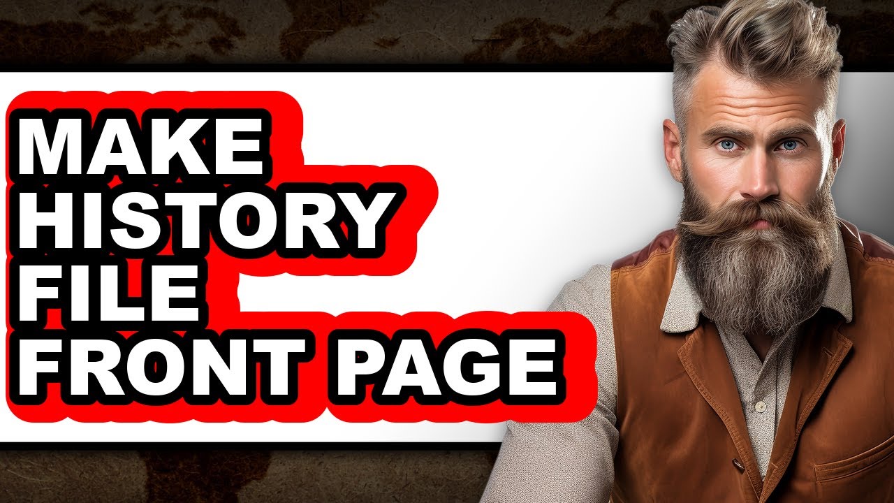How to Make History File Front Page - Step by Step - YouTube