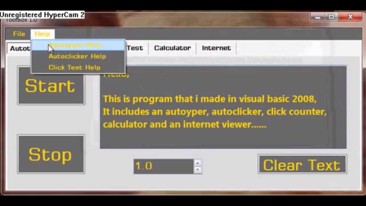 Visual Basic 2008 Autoclicker, Autotyper, calculator. - YouTube