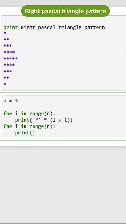 Right Pascal Triangle Pattern Python Programing Python Shorts Python Python3 Shorts Youtube