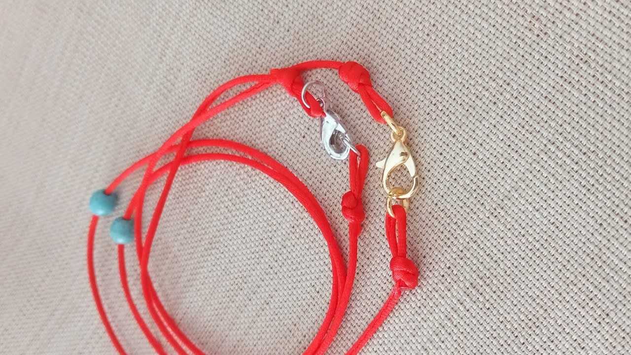 Red String Necklace Tutorial with Clips , Most Easiest String Necklace ...