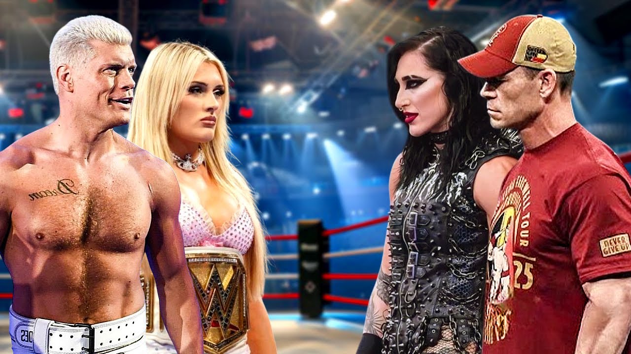 Full Match Cody Rhodes & Tiffany Stratton vs John Cena & Rhea Ripley ...
