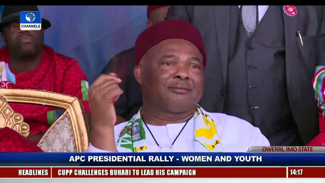 Imo APC Rally: Okorocha Endorses AA's Uche Nwosu, Discards Hope ...