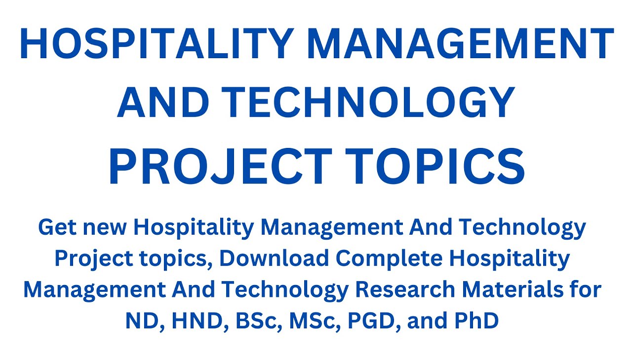 Hospitality Management And Technology - YouTube